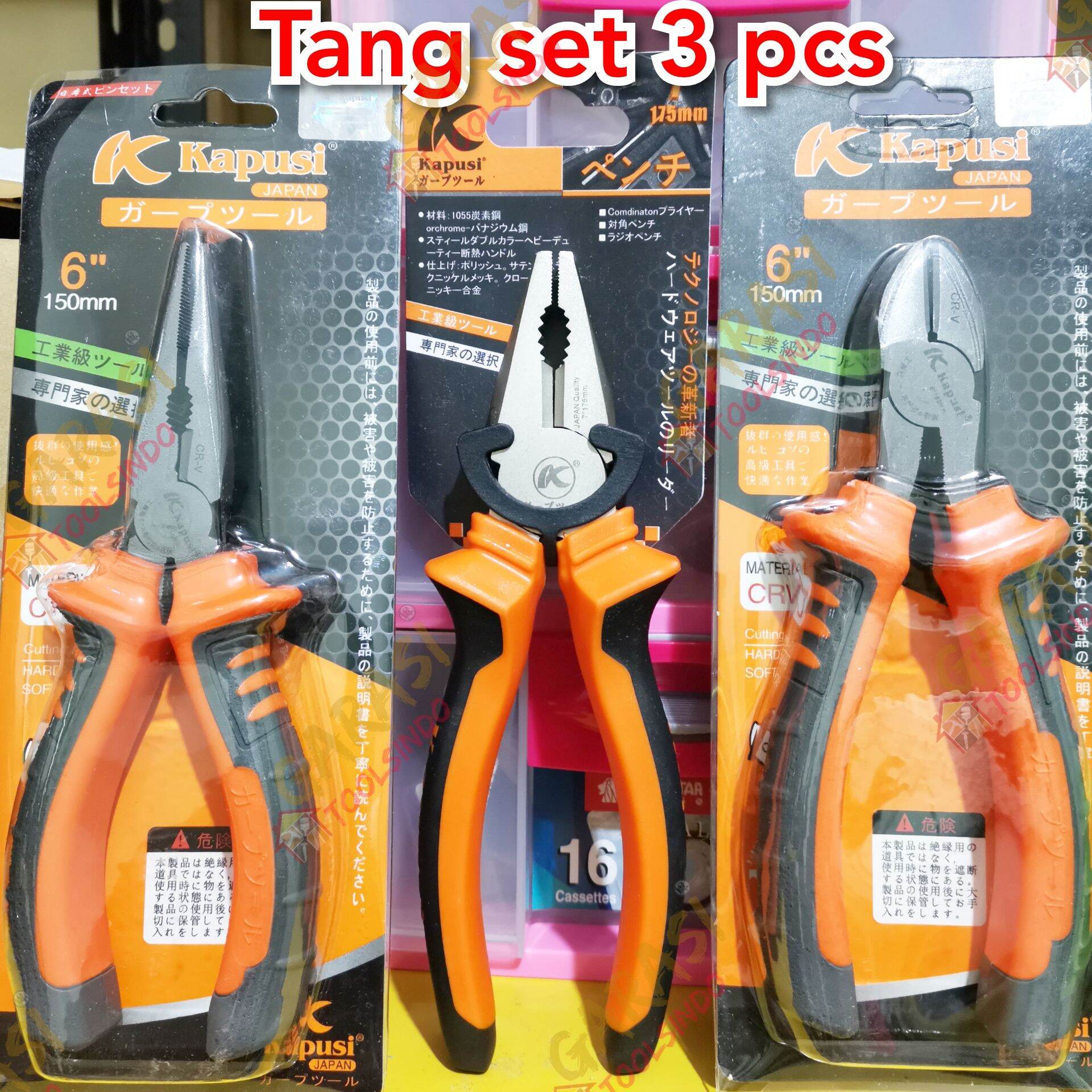 tang set 3 pcs 6 inch KAPUSI JAPAN TECH tang potong tang lancip tang ...
