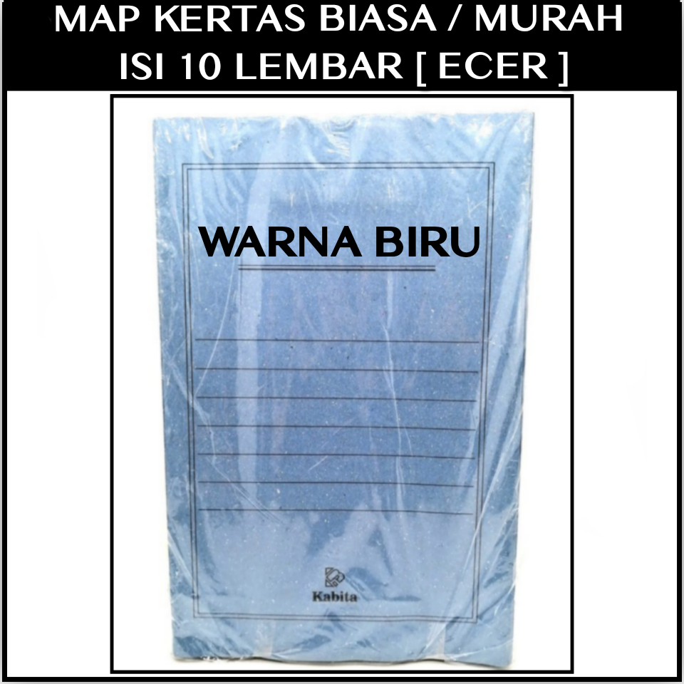 Map Kertas Folio Murah / Stop Map Biasa Kabita Biru Per 10 Lembar ...