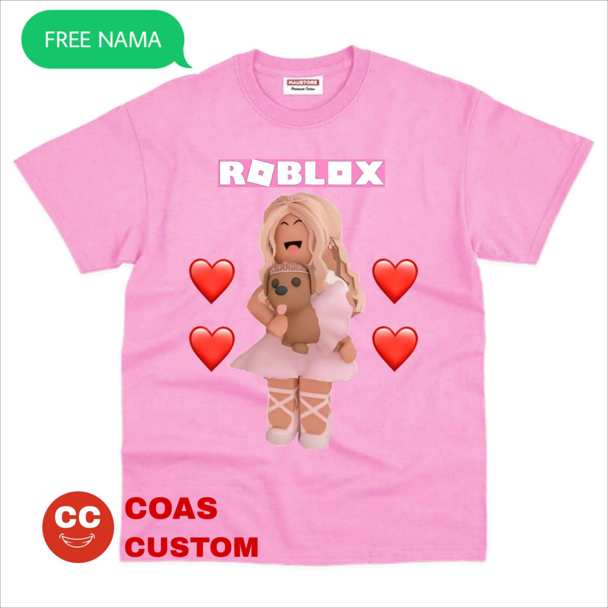 BAJU ROBLOX GIRLS KAOS ANAK GRATIS SABLON NAMA | Lazada Indonesia