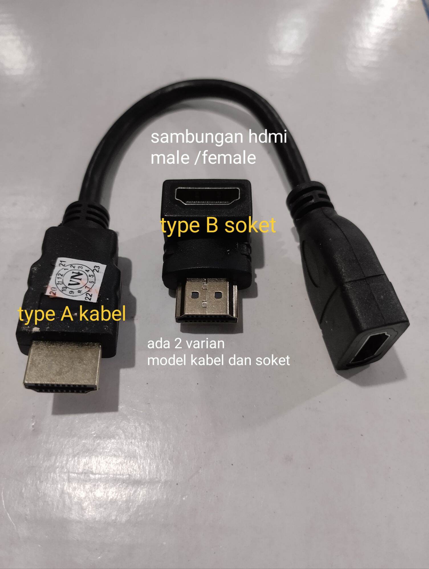 sambungan hdmi male female, ada 2type kabel n soket | Lazada Indonesia