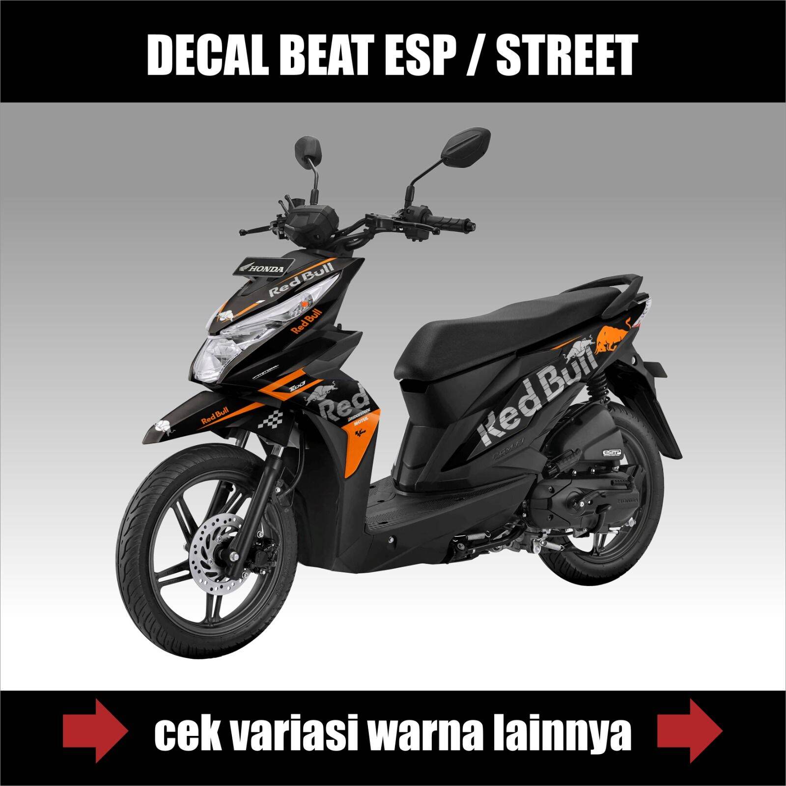 Decal Stiker Honda Beat Street 2016 - 2019 Fullbody Red bull | Lazada ...