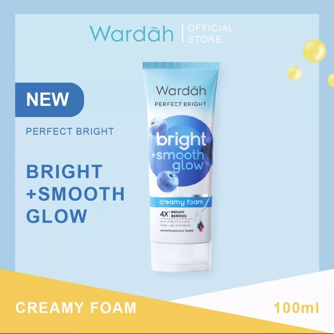 Wardah Perfect Bright Creamy Foam Brightening + Smoothing (Strip Biru ...