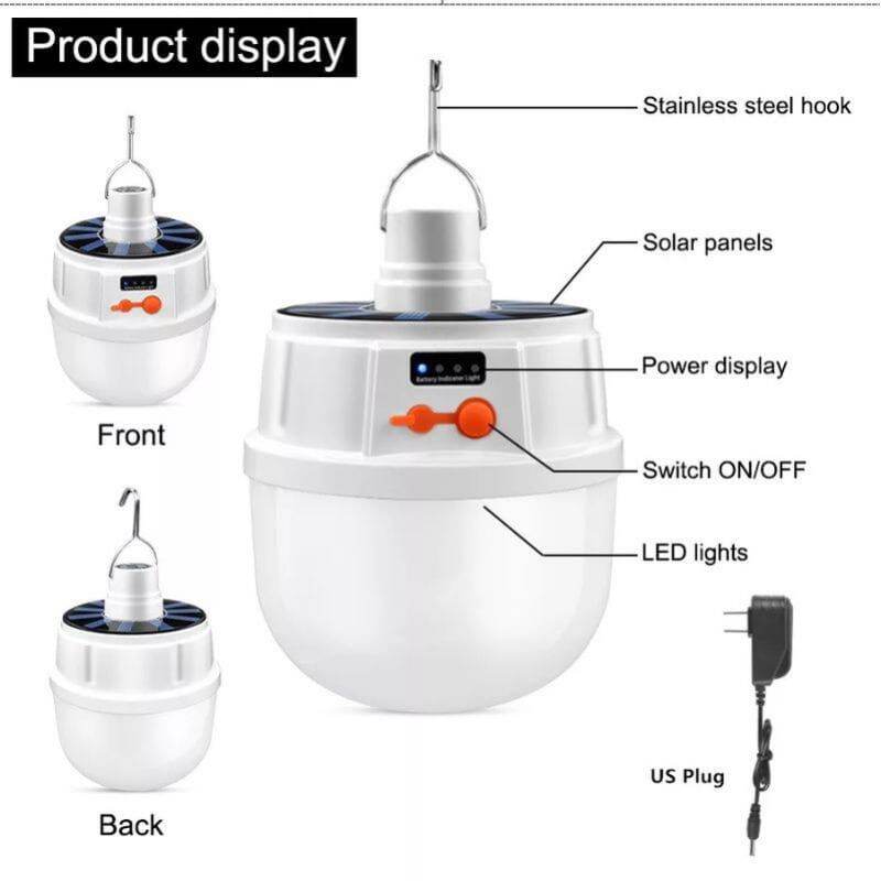 RY - Bohlam Lampu solar LED 5 sisi Emergency lipat gantung 5 in 1 ...