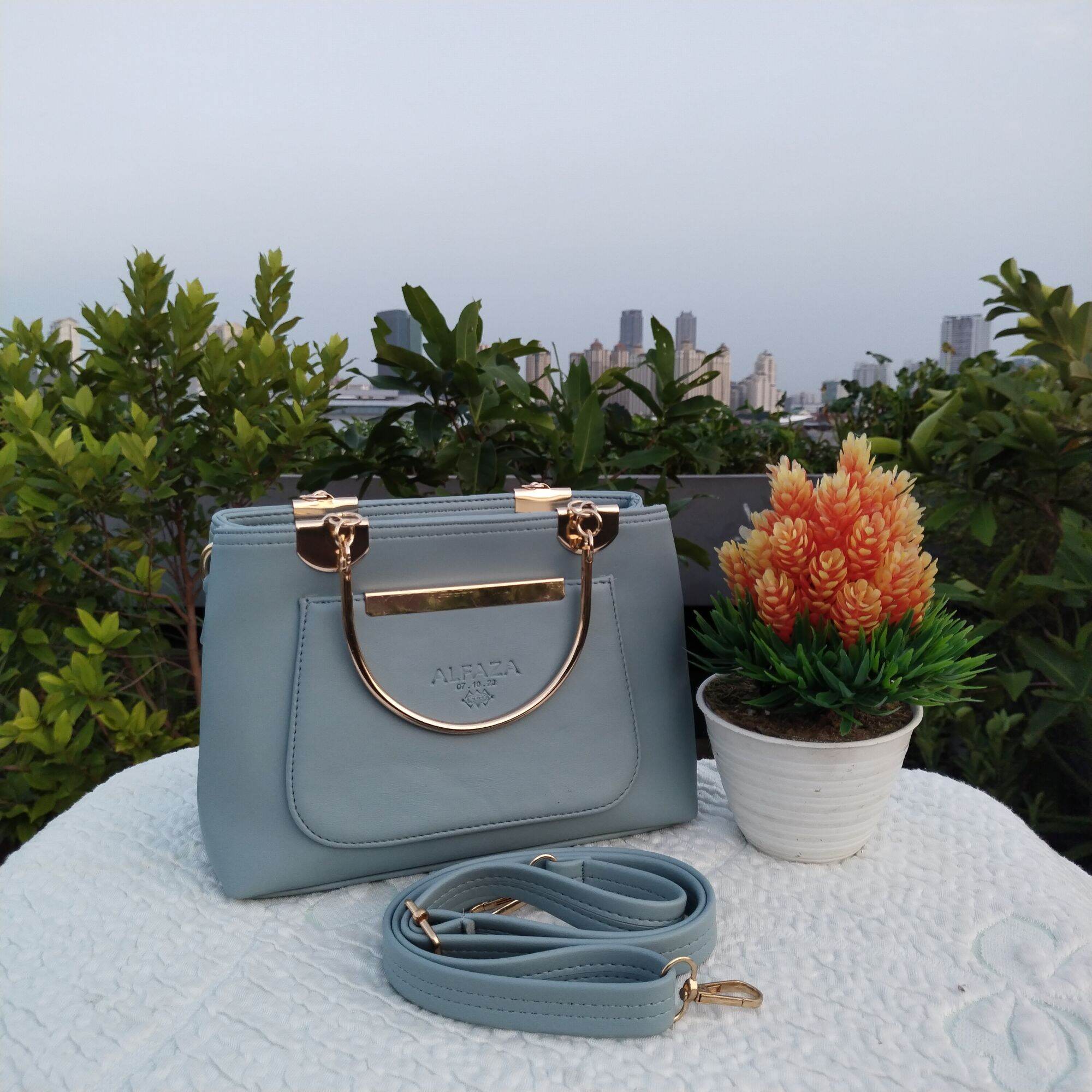 ALFAZA Tas Pesta Wanita Tenteng Emas Behel dua Ruang tas gaya model ...