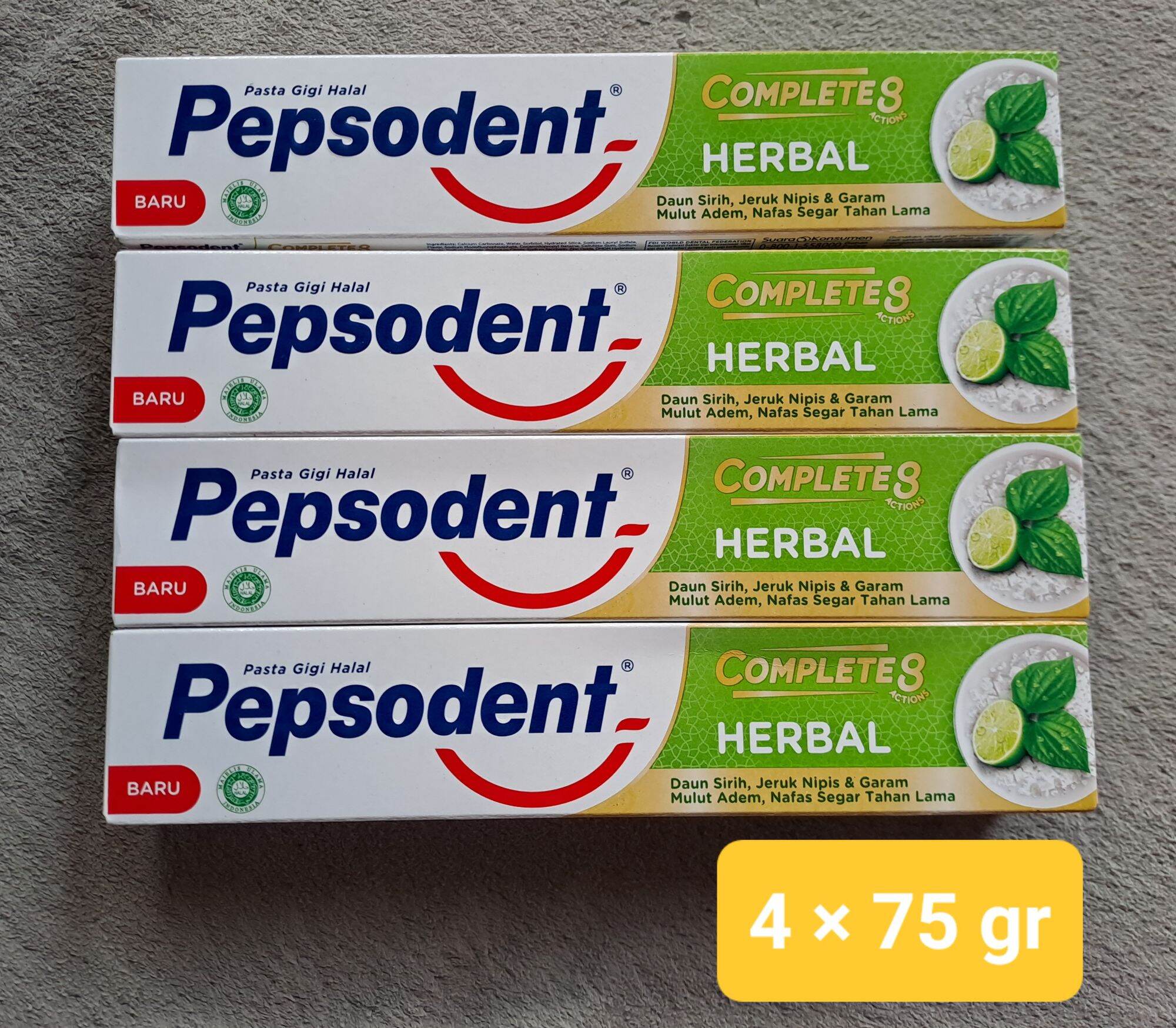 Pepsodent Pasta Gigi Herbal Complete 8 Actions (Isi 4 × 75 gram) | Lazada Indonesia