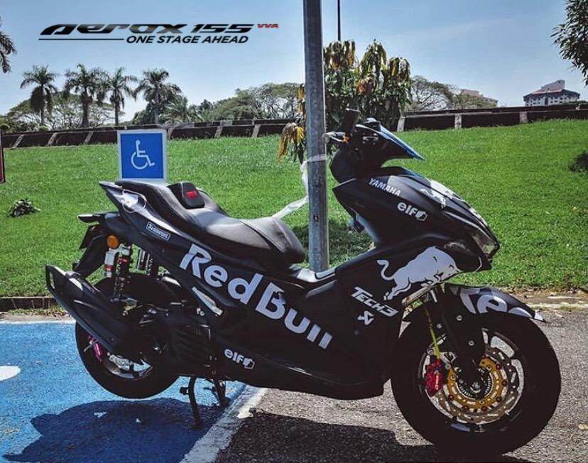 Sticker / stiker Decal Yamaha Aerox Full Body Red Bull techh bisa ...