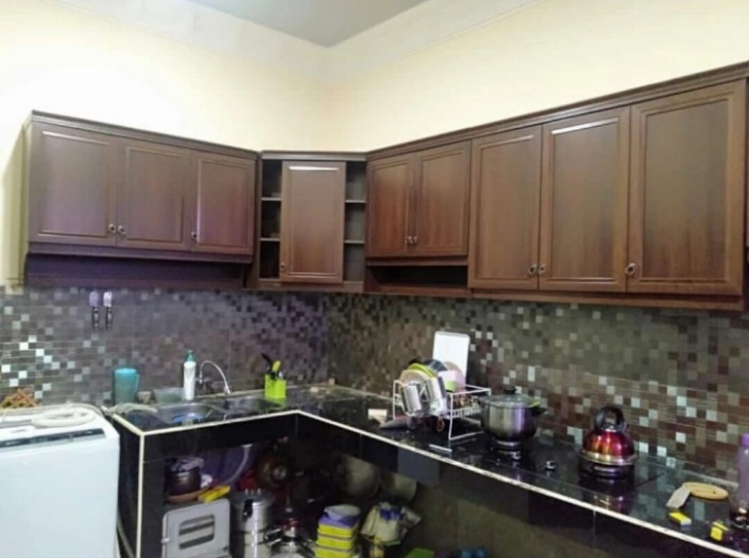 PAKET KITCHEN SET ATAS 9 PINTU LETTER L / RAK PIRING / LEMARI DAPUR ...