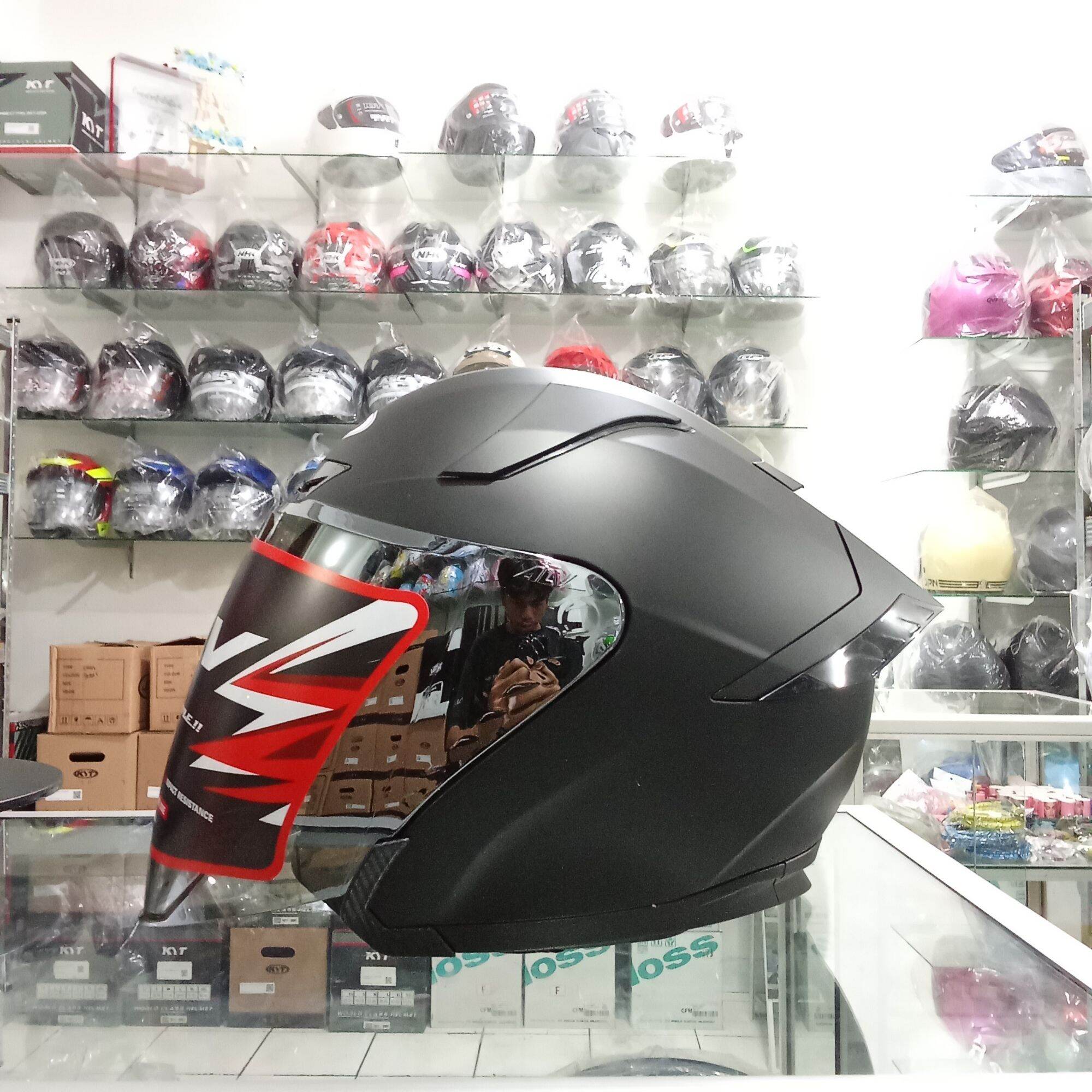 HELM ALV GENOS BLACK DOFF BLUETOOTH ORIGINAL | Lazada Indonesia