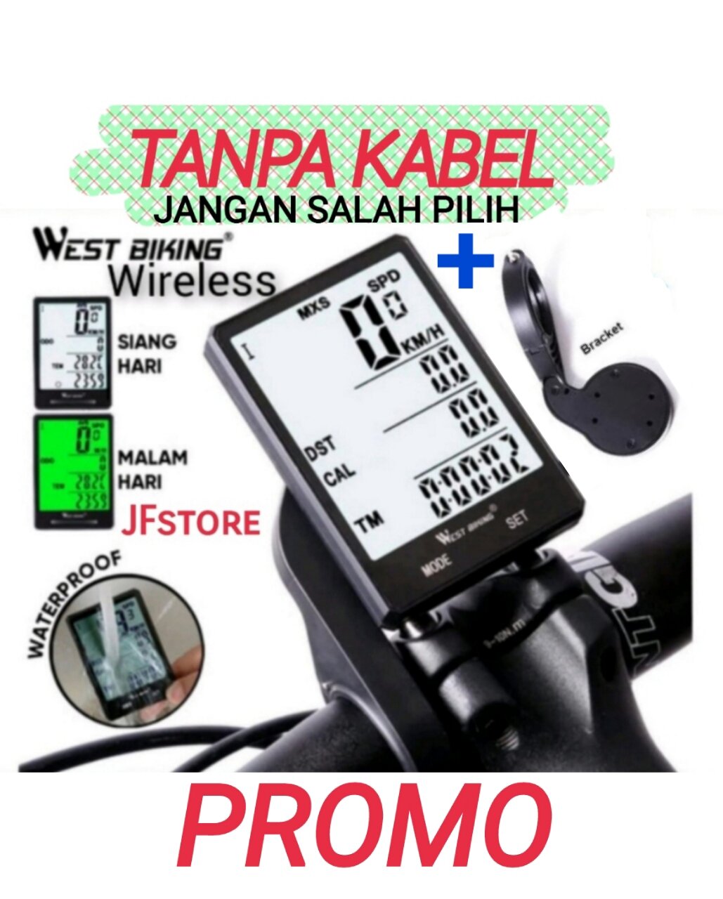 Speedometer Sepeda TANPA KABEL West Biking Wireless Waterproof Roadbike ...