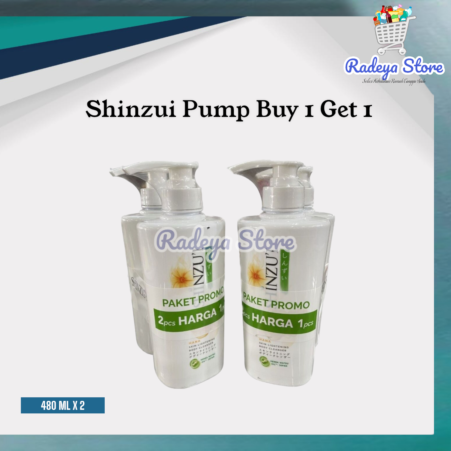 Shinzui Botol Pump 480 ml Paket Promo Beli 1 Gratis 1 Body Wash ...