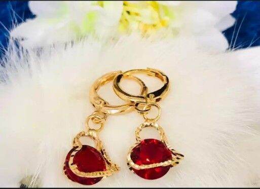 ANTING LOVE PERMATA MERAH CANTIK TINTANIUM ANTI LUNTUR DAN AWET ...