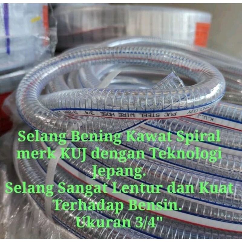 Selang Bening Kawat Spiral Selang Bening Uk 3/4 Untuk Instalasi Pom ...