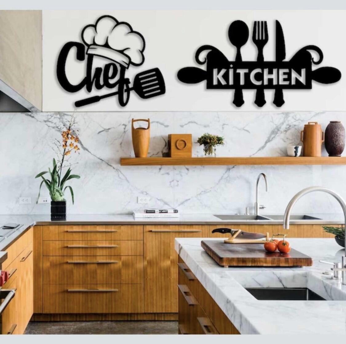 3D Hiasan Dapur Tulisan Chef dan kitchen/ hiasan rumah/dekorasi rumah ...