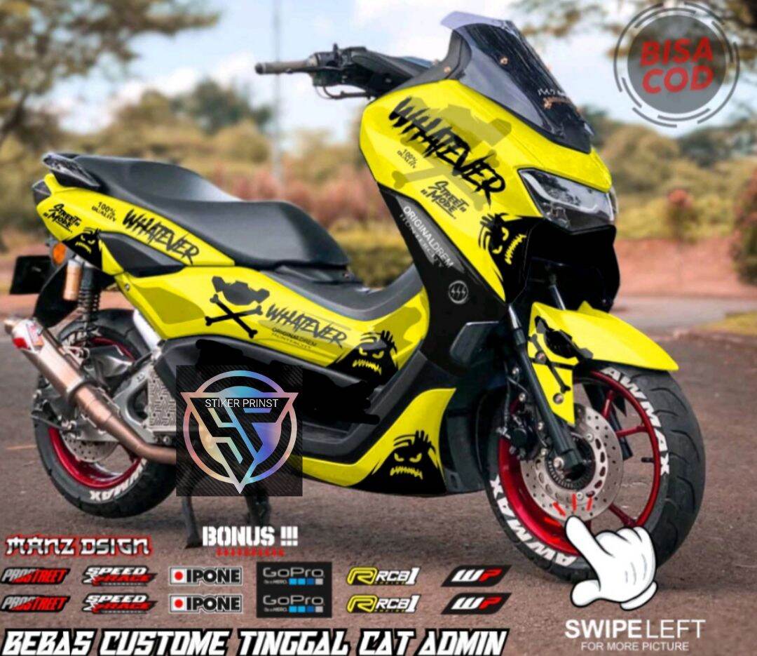 stiker decal all new nmax full body motif whatver warna kuning | Lazada ...