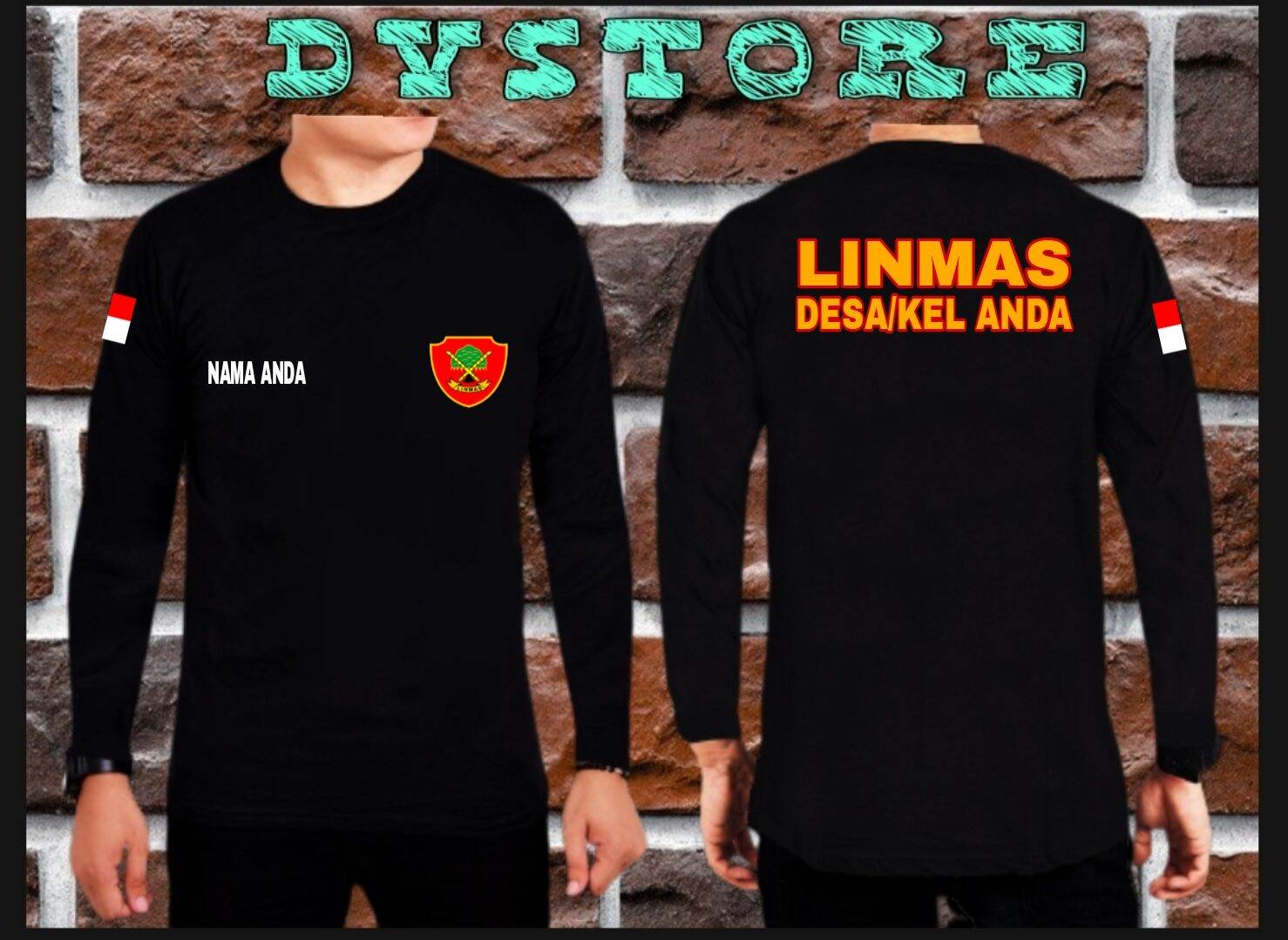 Kaos Linmas Tangan Panjang//Kastem Nama dan Daerah Anda//Kaos Keren ...