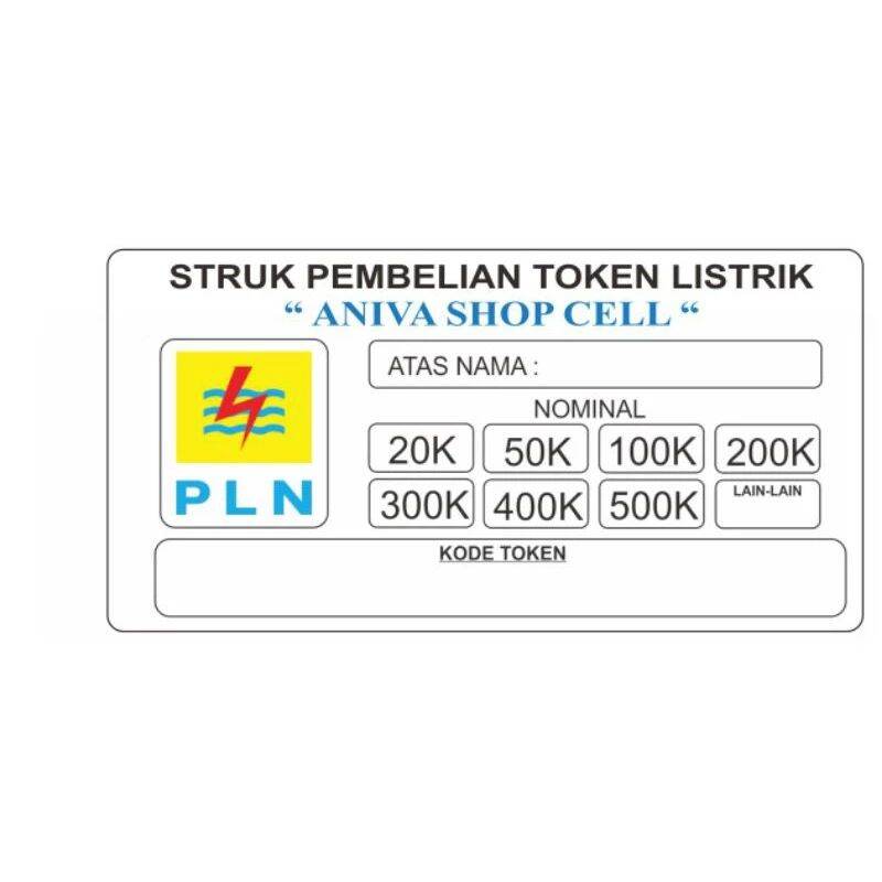 Struk Token Listrik (Costum Nama) // Order Minimal 2 Pcs | Lazada Indonesia