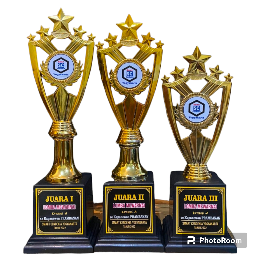 Piala Tropy Kejuaraan Satu set isi 3 Juara 123 Custom Nama Kompetisi ...
