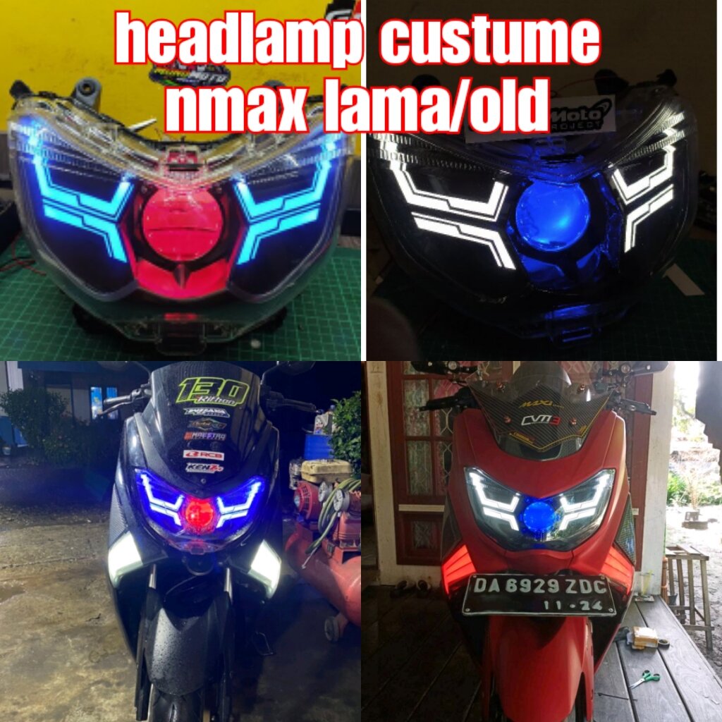 HEADLAMP CUSTUME NMAX PROJIE BILED LAZY EYE PLUS DEVI/DEMON EYE ...