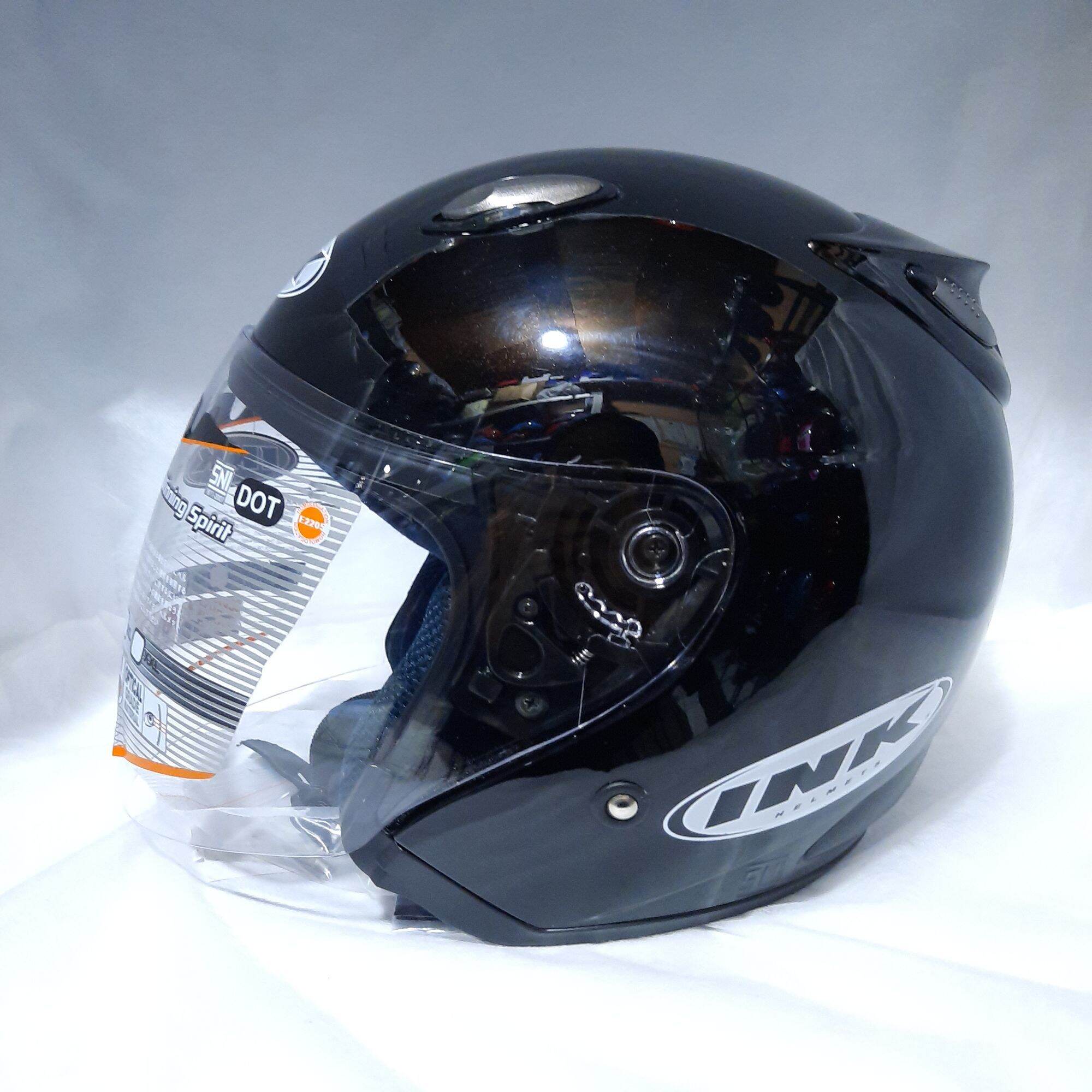 HELM INK CENTRO SOLID BLACK METALIK HITAM HELM HALF FACE HELM ORIGINAL ...