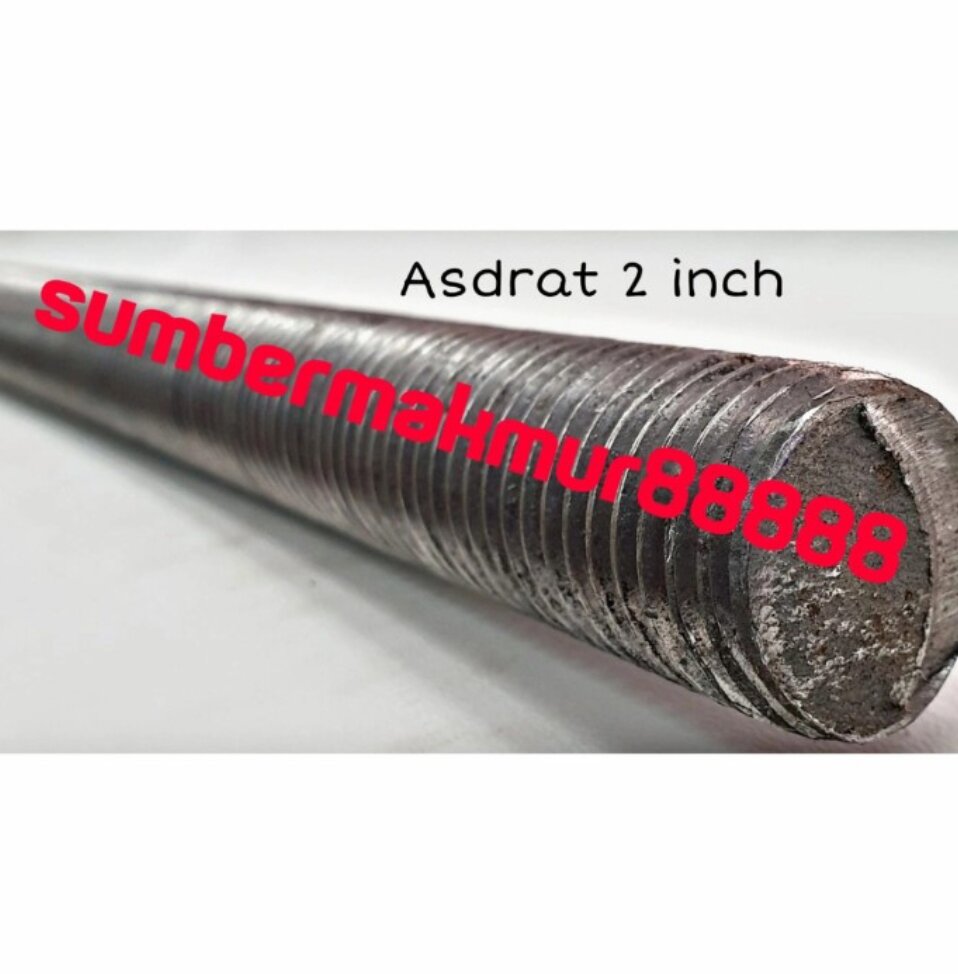 Asdrat Besi Mentah 2 inch Baut Stud Bolt Full As drat | Lazada Indonesia