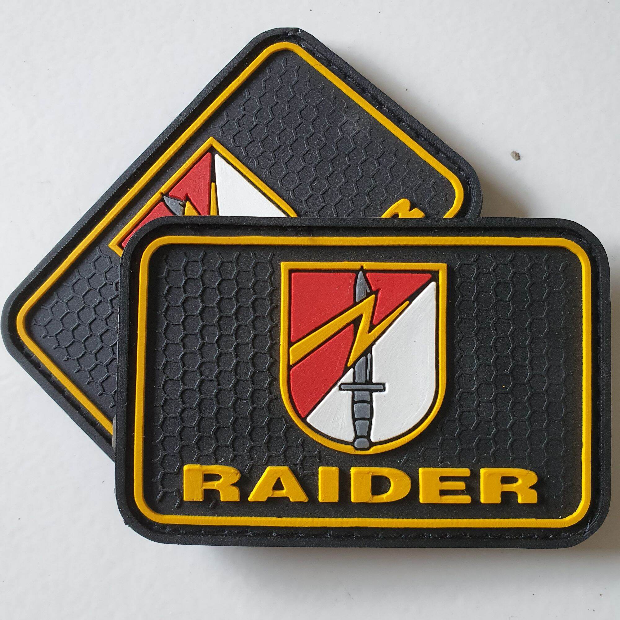 PATCH RUBBER LOGO RAIDER TNI AD/TEMPELAN KARER EMBLEM KARET VELCRO ...