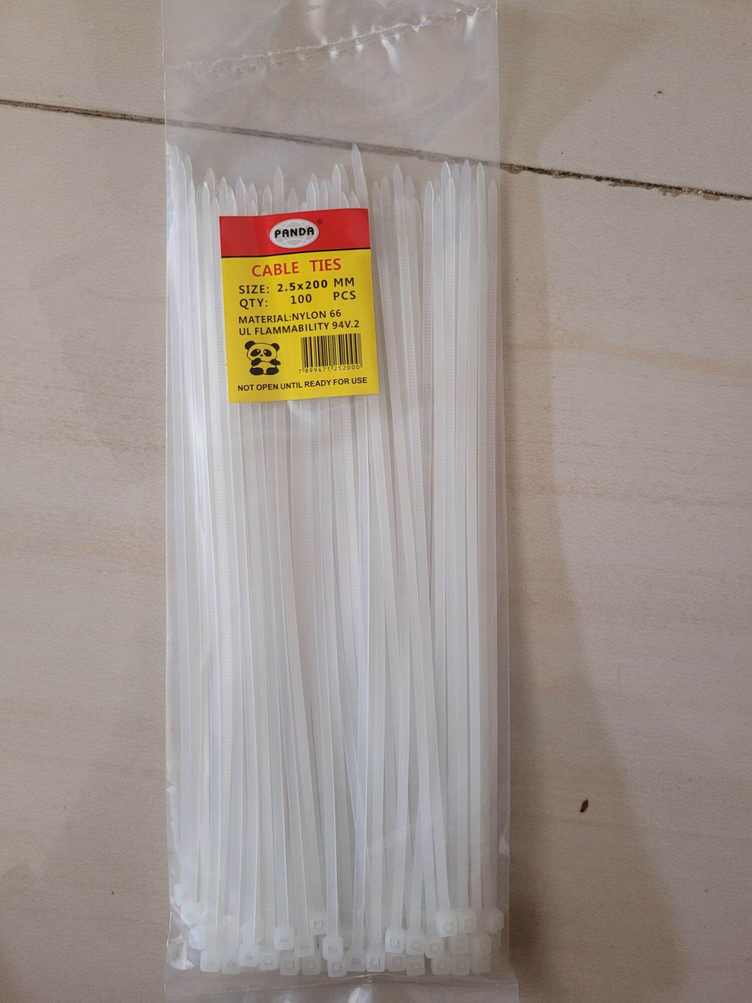 tali ripet panda 2 koma 5 x 200 mm 20 cm warna putih kabel ties tali ...