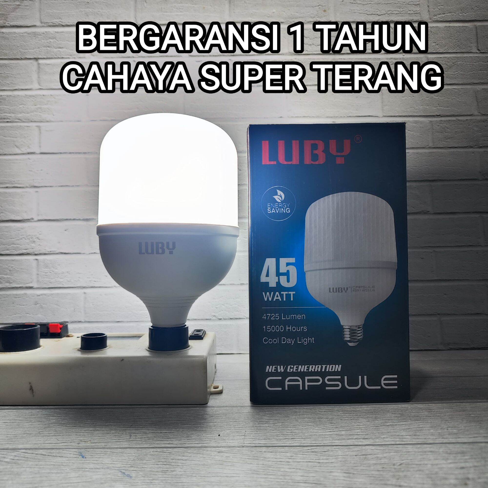 LUBY LAMPU LED BULB CAPSULE 45W 45 WATT CAHAYA PUTIH SNI BERGARANSI 1 ...