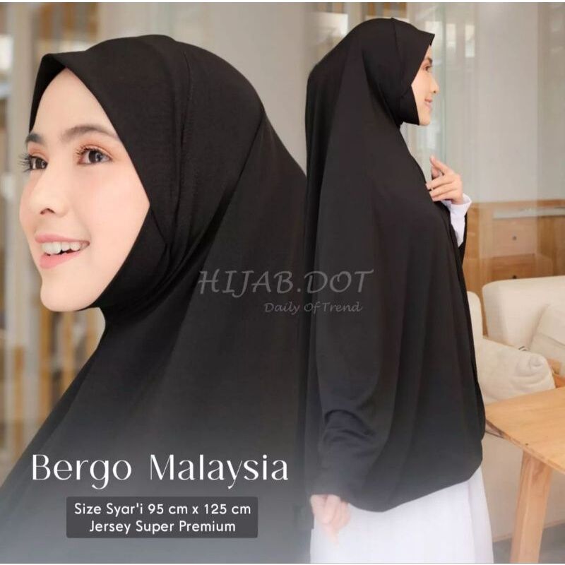 jilbab bergo Malaysia jumbo jilbab dagu Malaysia bahan Jersey Zoya adem dan nyaman di pakai ...