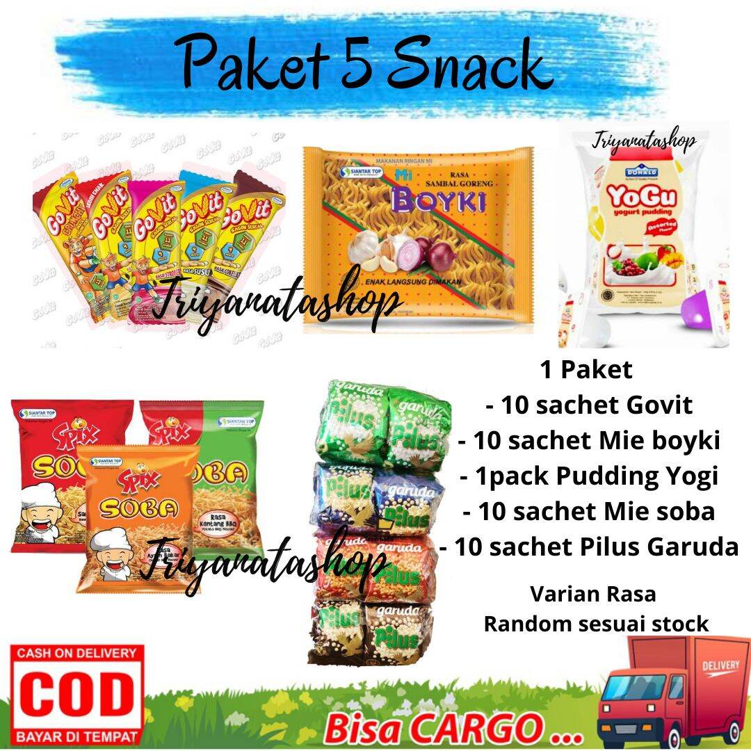 Paket 5 Snack - Jajan rentengan - Jajan Rencengan - Govit - Mie Boyki ...