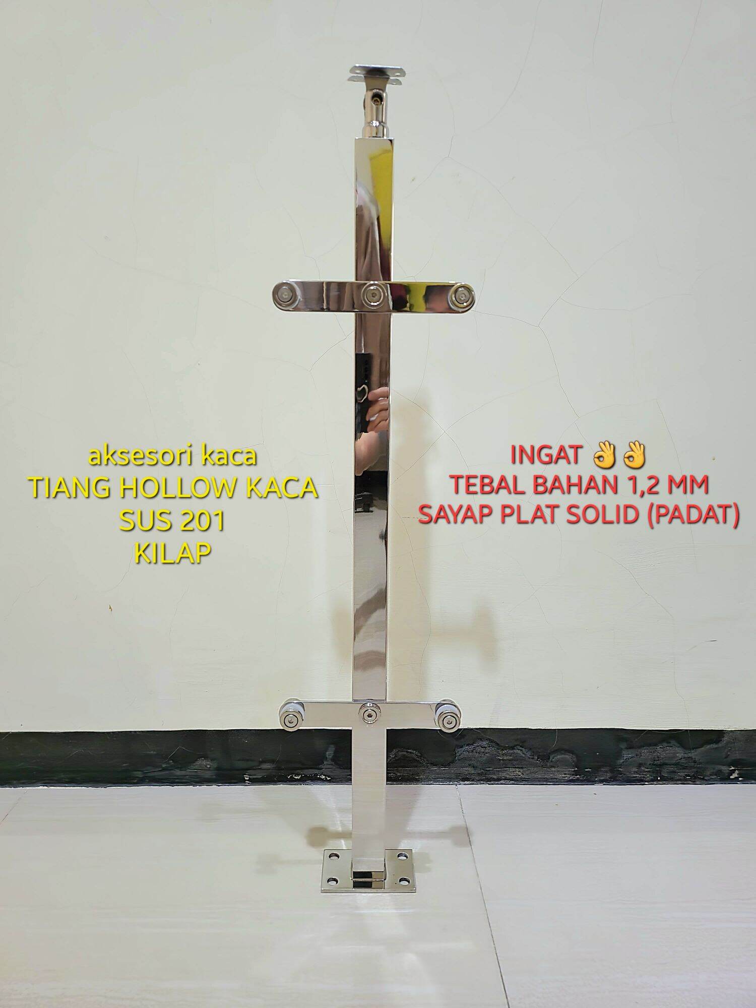 TIANG RAILING STAINLESS SUS 201 HOLLOW KACA KILAP | Lazada Indonesia