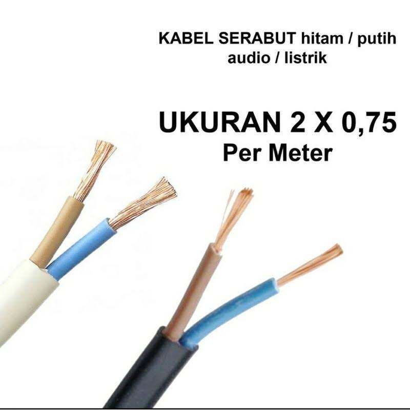 Kabel Serabut NYYHY 2x0.75 Kabel Listrik/Audio Serabut Isi 2 Hitam/Putih | Lazada Indonesia