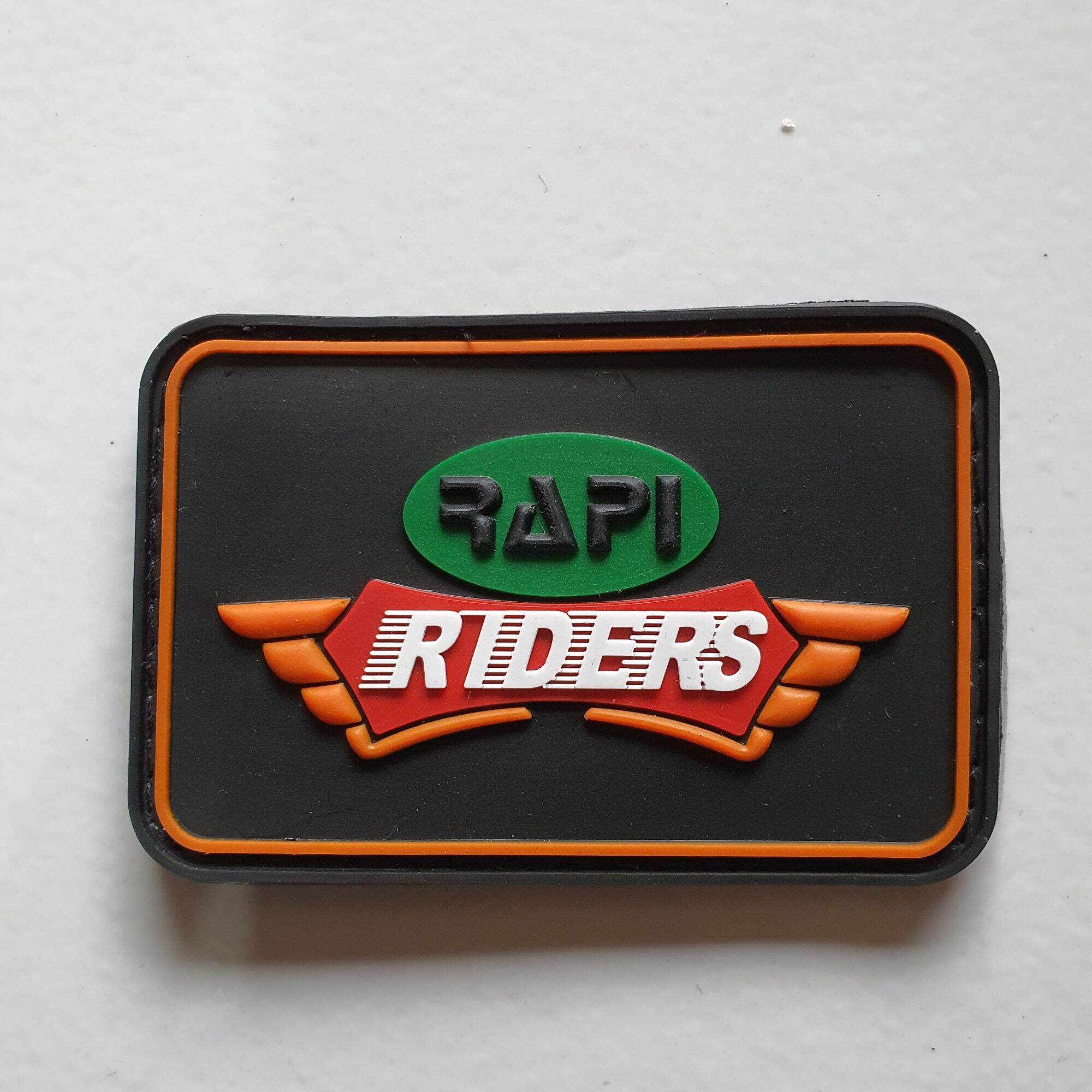 patch rubber logo rapi riders 3D timbul - tempelan emblem karet velcro ...