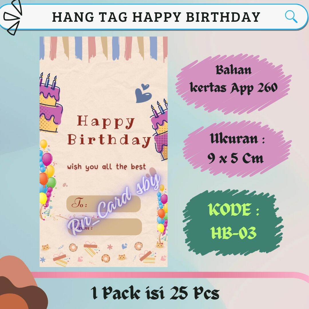 (10/15/20/25 pcs ) HANG TAG HAPPY BIRTHDAY || GIFT CARD | Lazada Indonesia
