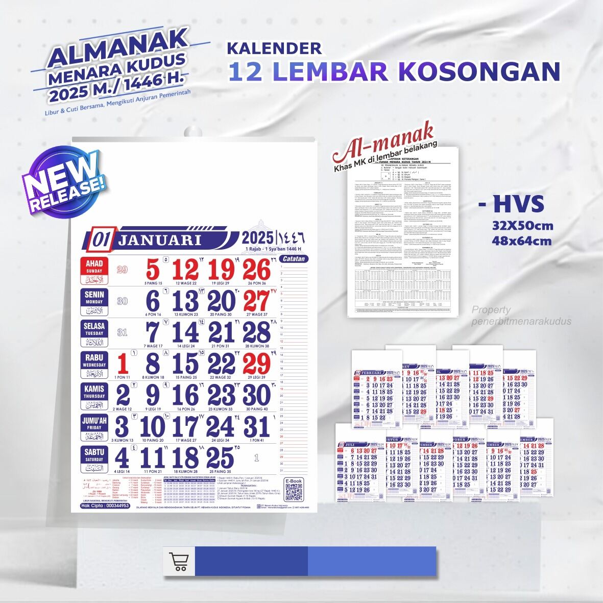 Kalender angka besar 2025 Besar jawa- 12 lembar angka besar Grosir ...