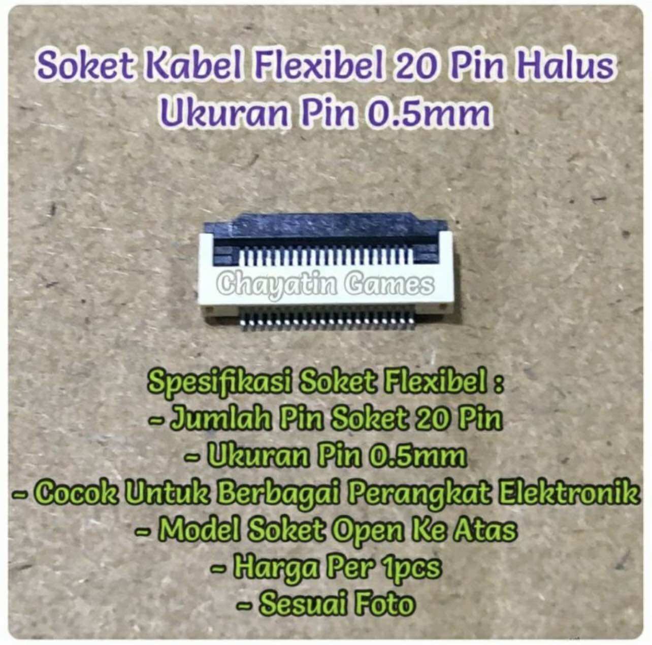 Soket Kabel Flexibel 20 Pin Halus - Ukuran Pin 0.5mm / Soket Flexibel ...