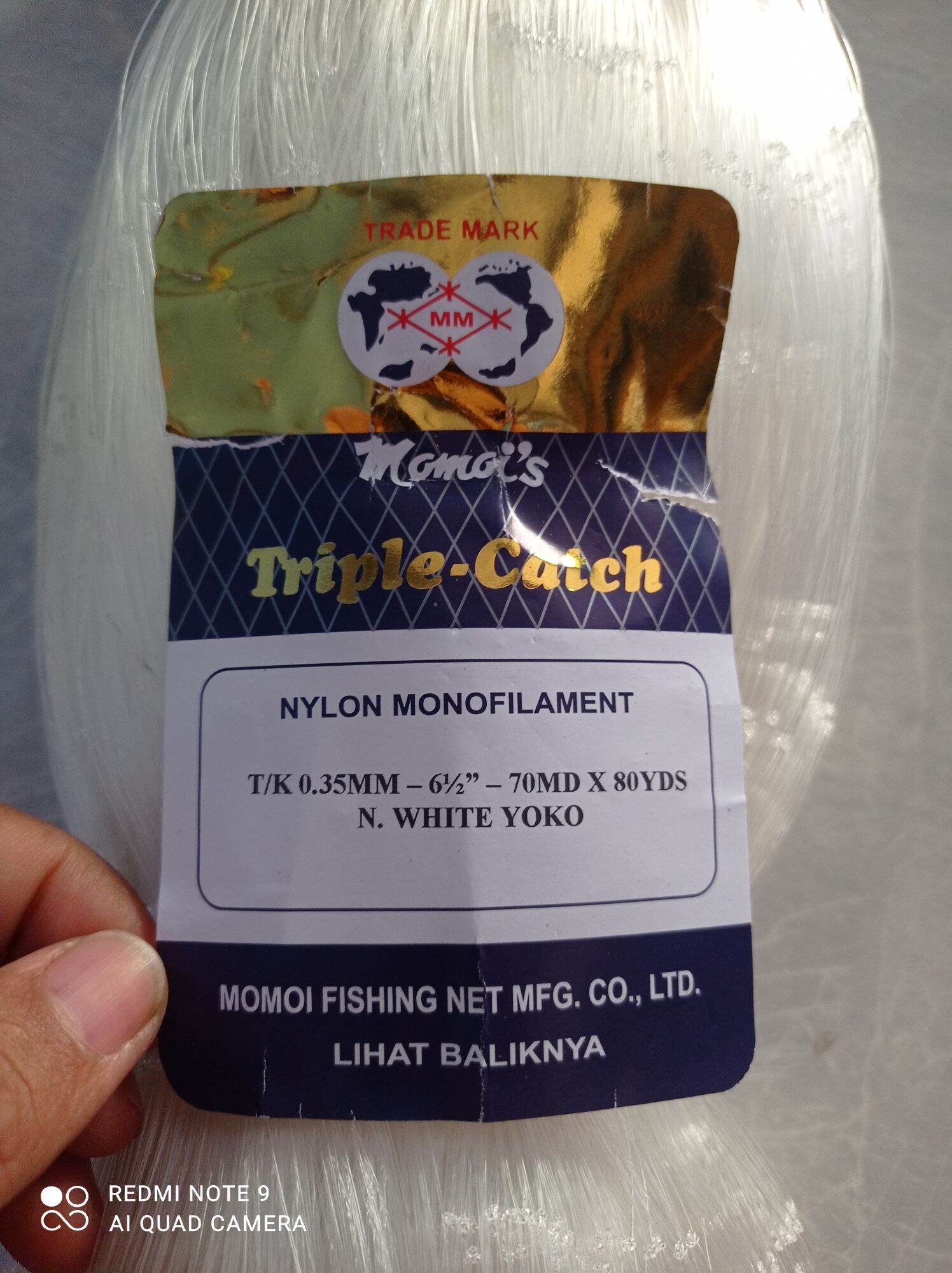 Jaring ikan momoi 0.35 6½ inchi 70md/80yds yoko pukat ikan jaring momoi ...