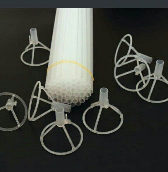 Isi 10 dan isi 20 Stick balon latex - stik + cup balon (panjang 90 cm ...