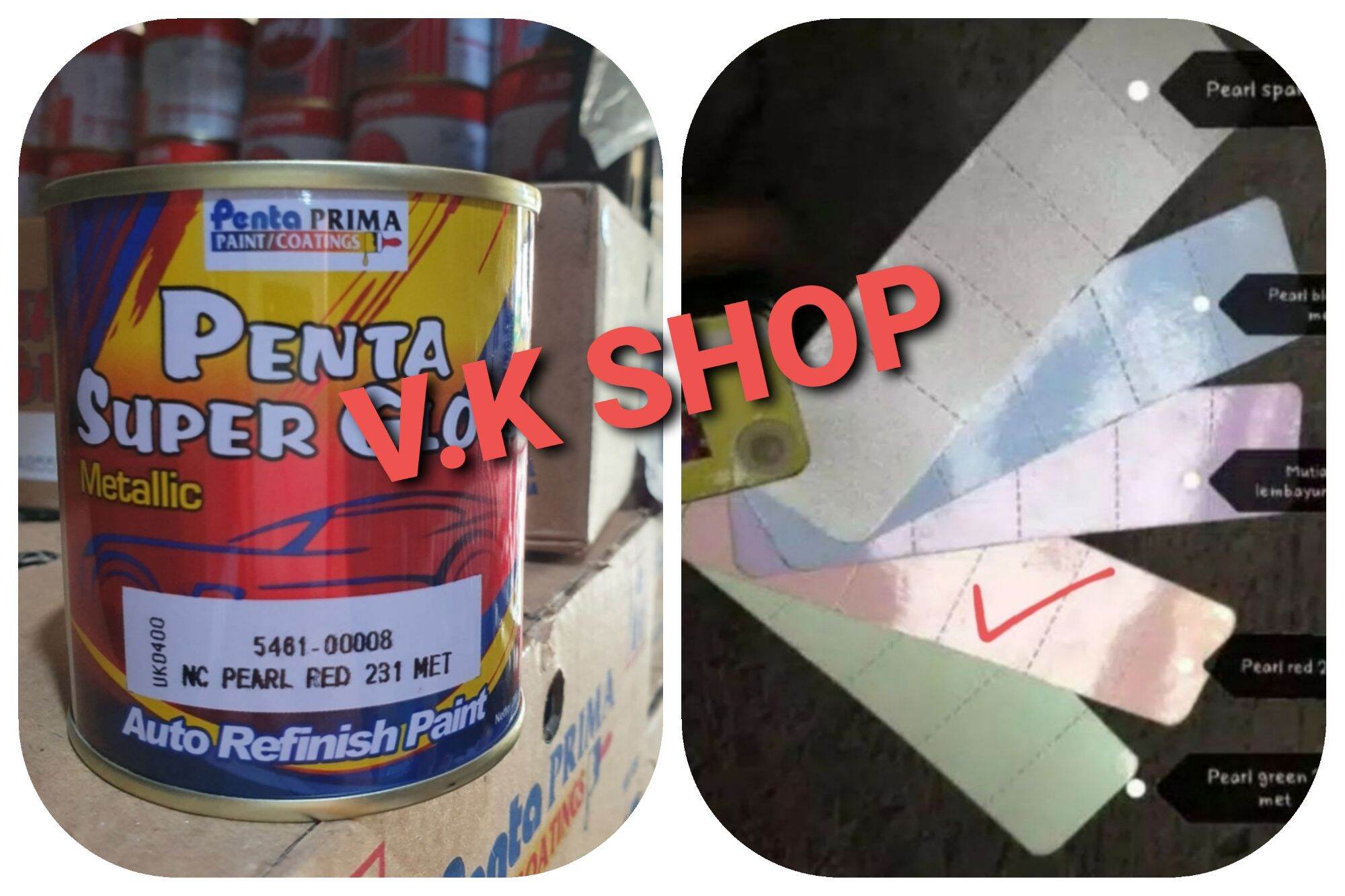 CAT PENTA NC METALLIC PEARL RED/ MERAH LEMBAYUNG 200 GRAM | Lazada ...