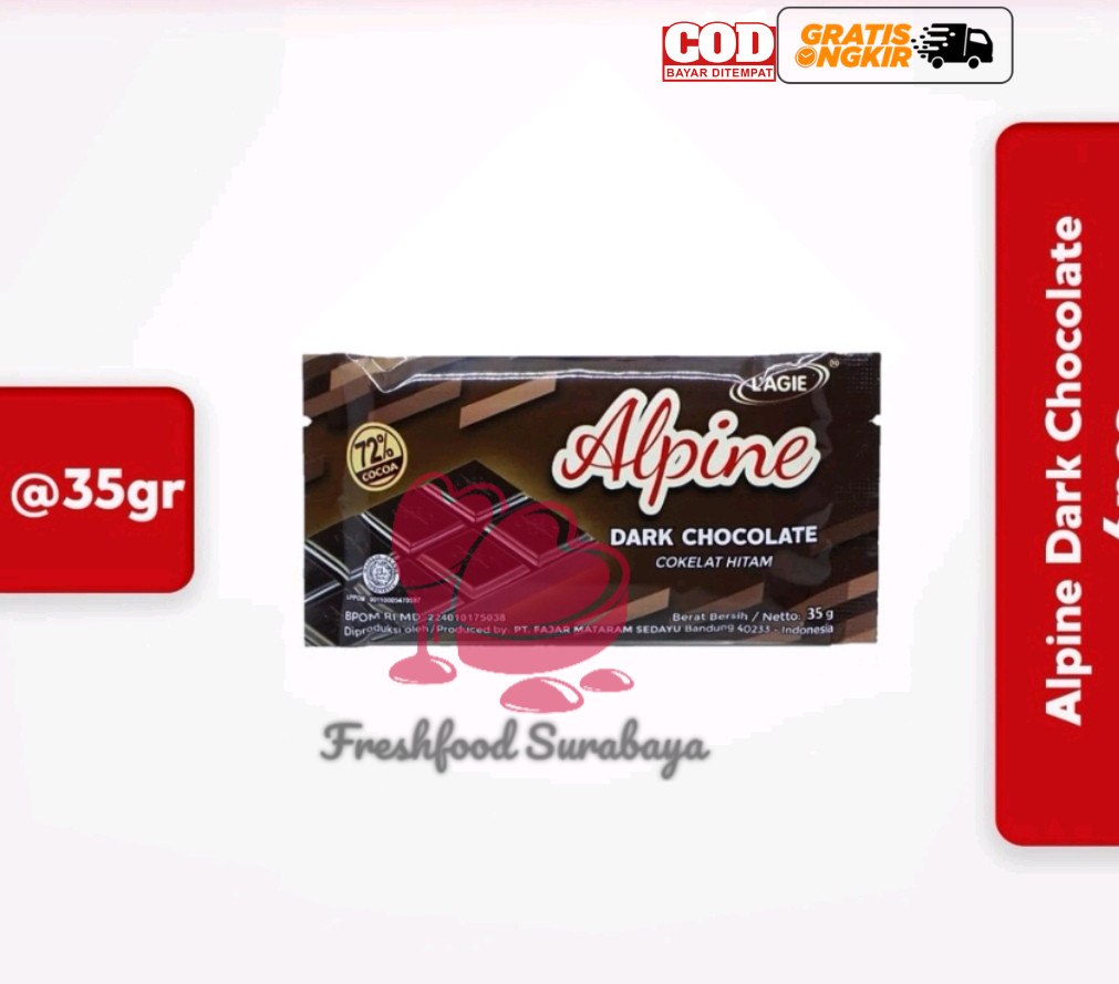 Camilan Lagie Alpine Coklat hitam Dark Chocolate 35gram | Lazada Indonesia