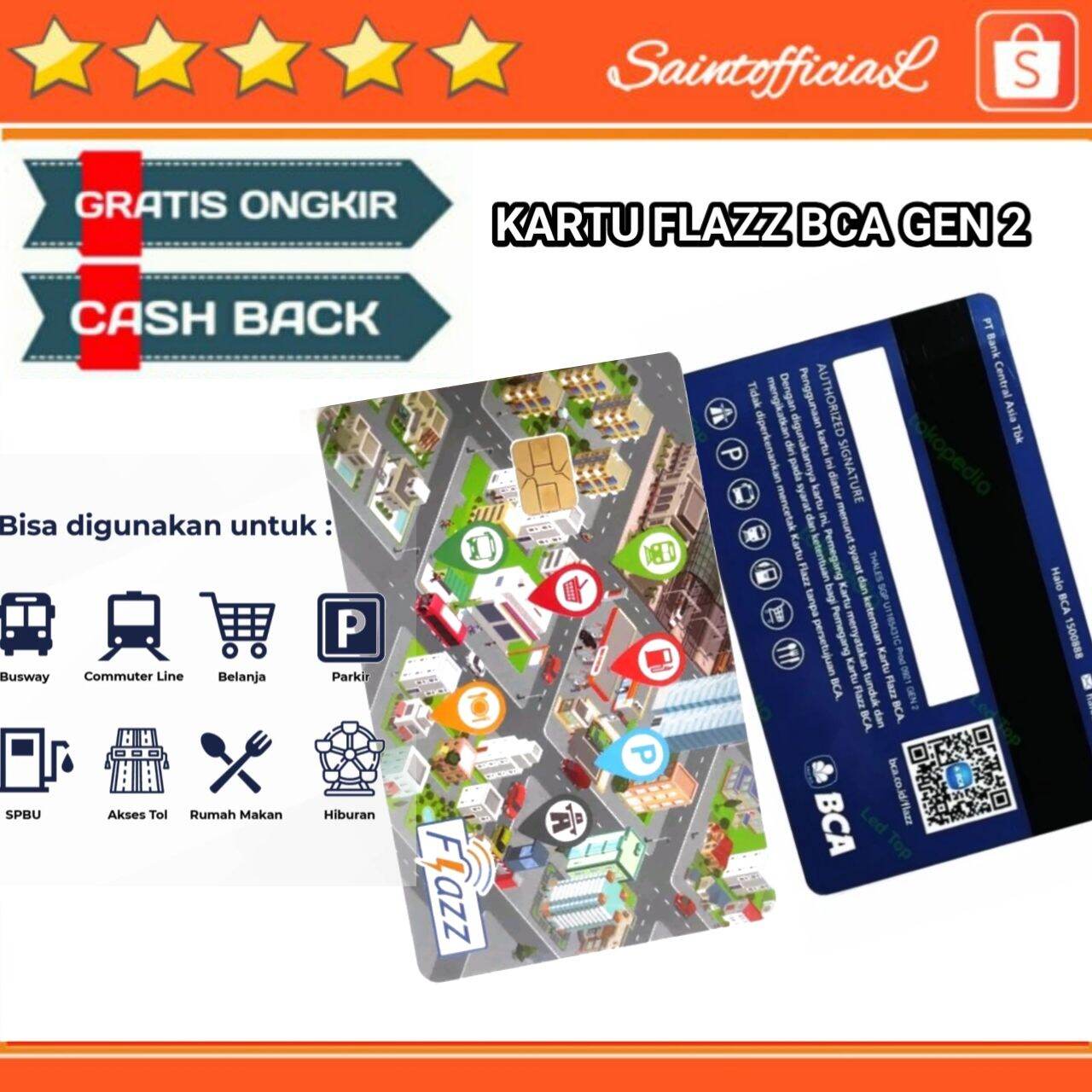 Kartu Flazz E toll BCA Mandiri E money NFC Generasi 2 Tapcash,BNI ,BRI Brizzi Bisa Isi Lewat HP ...