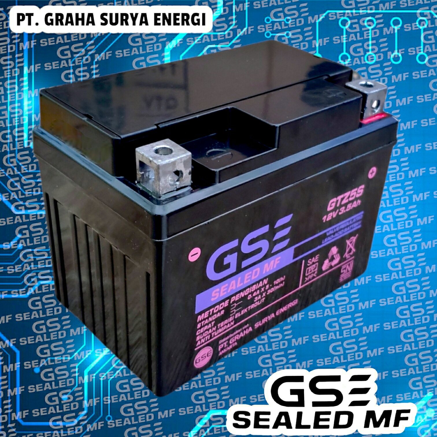 ACCU KERING GSE GTZ5S 3.5 AH AKI MOTOR HONDA YAMAHA SUZUKI KAWASAKI ...