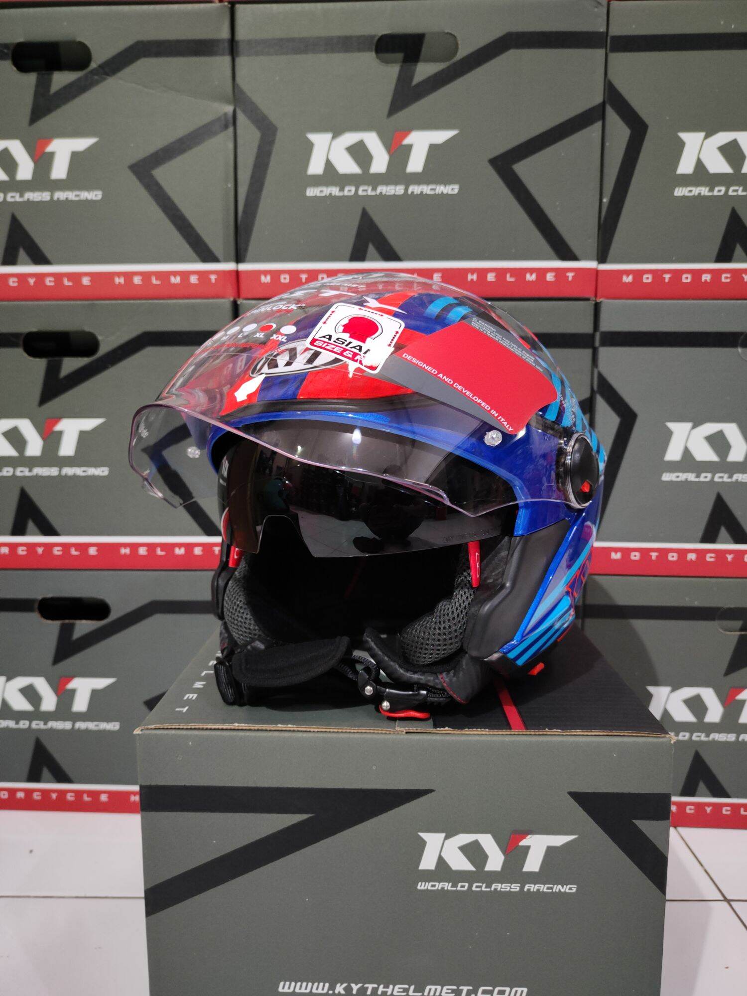 KYT D'CITY COLOUR FULL MATT BLUE (ORIGINAL) | Lazada Indonesia