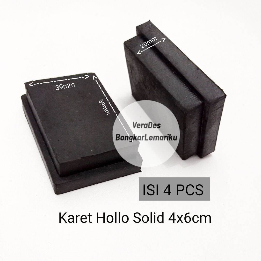 (4 PCS) Karet Hollow 4x6 Full Padat Karet Kaki Kursi Meja Holo | Lazada ...