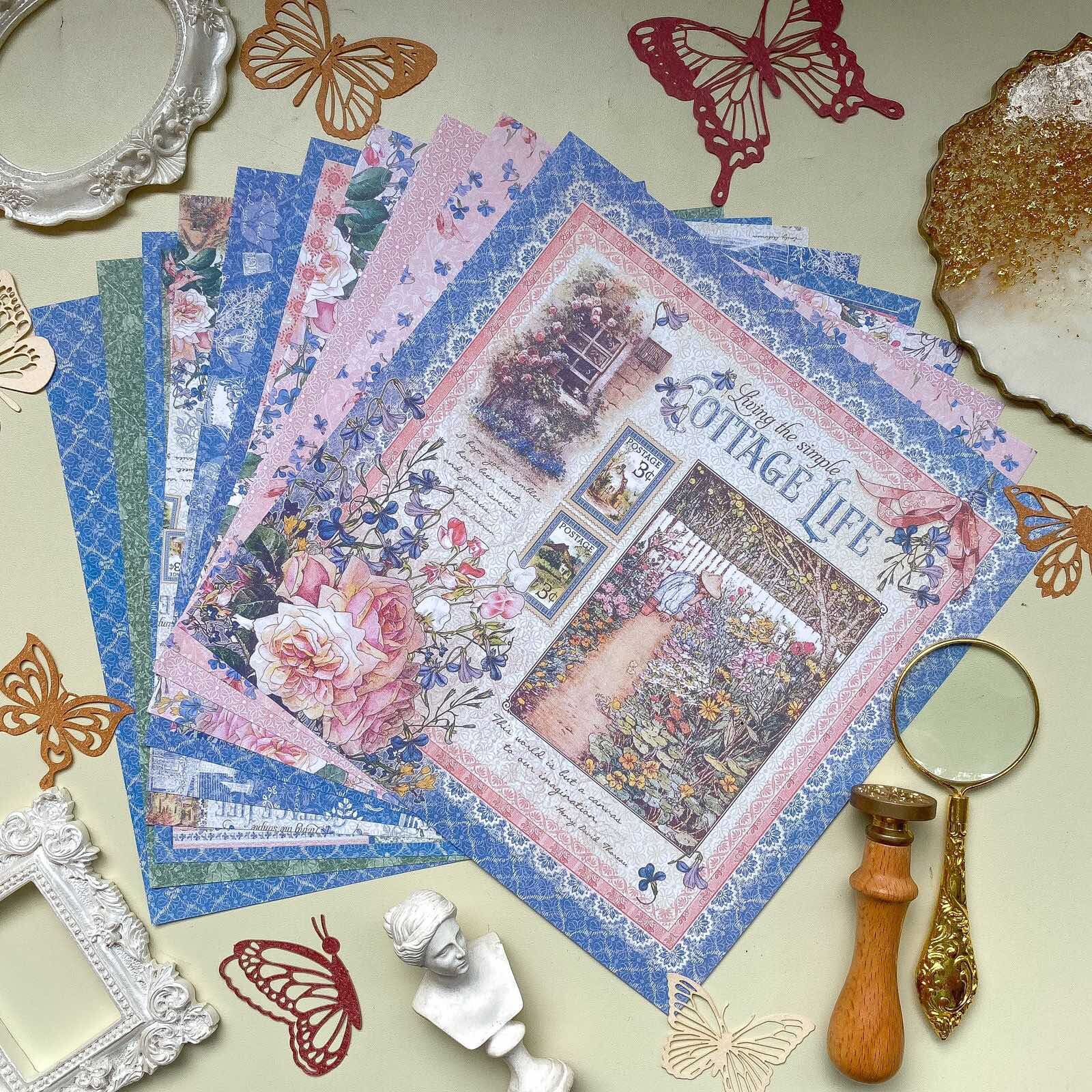 10Lembar Scrapbook paper Kertas Vintage Scrapbook Dekor Journal Jurnal ...