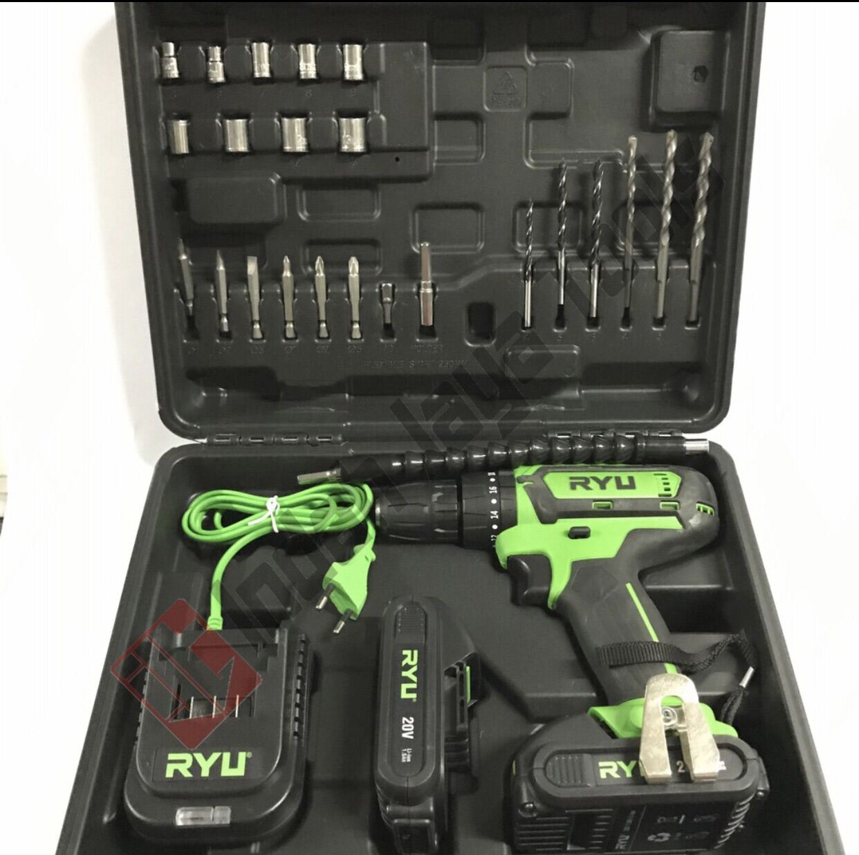 RYU RCI20V Set Cordless Impact Drill 13 mm 20 V Bor Baterai Beton ...