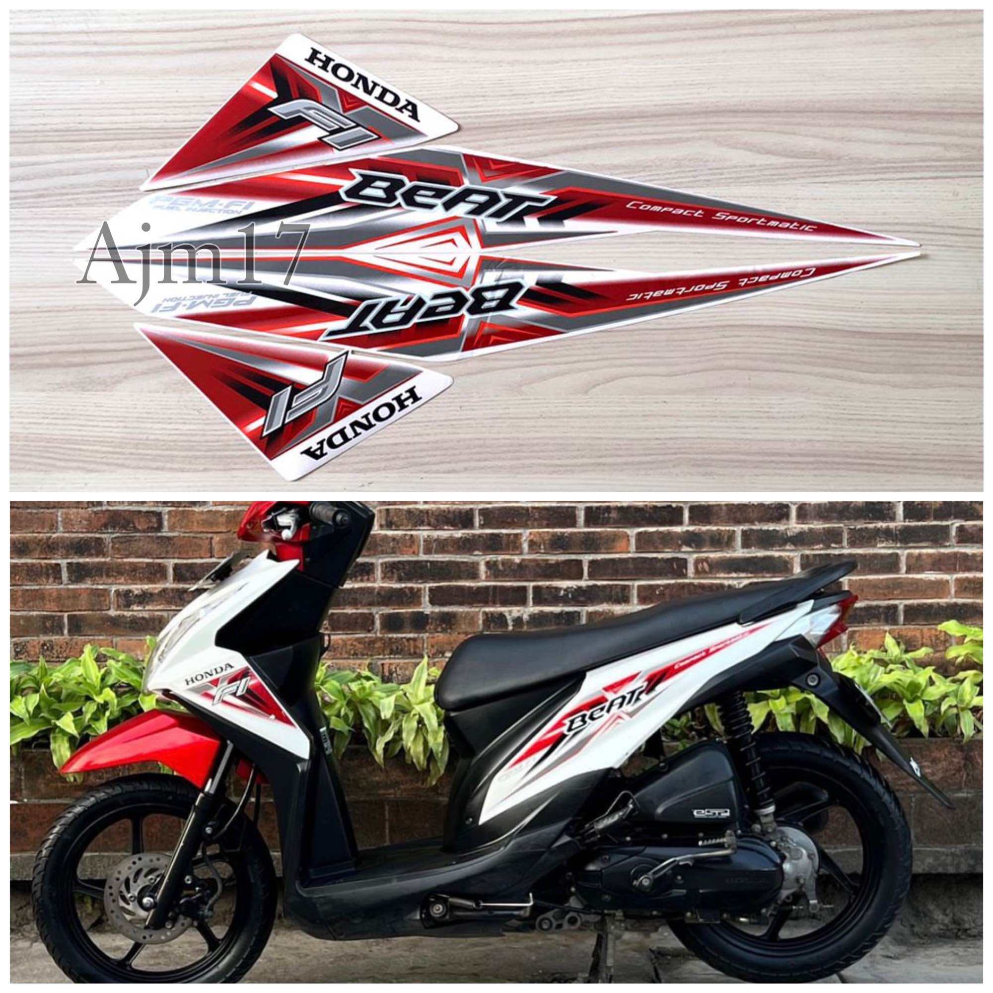 STIKER STRIPING BEAT 2015 MERAH PUTIH | Lazada Indonesia