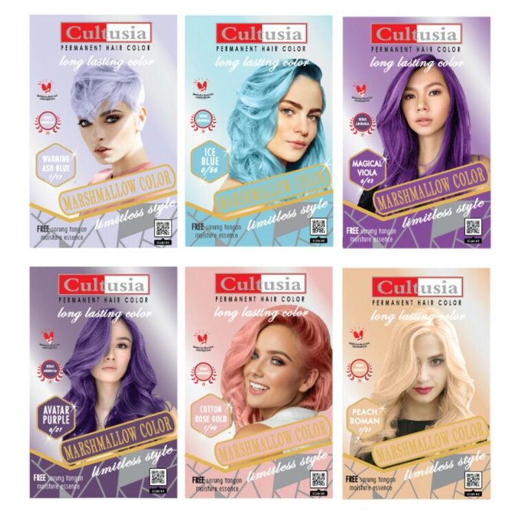 CAT RAMBUT CULTUSIA EDISI WARNA MARSHMALLOW SEMIR RAMBUT WARNA ...