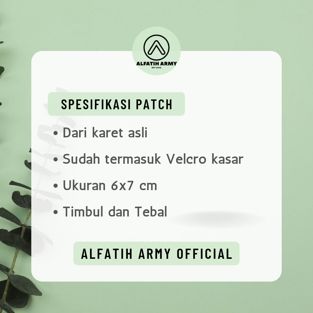 ALFATIH ARMY Patch Rubber Indonesia Tulisan Arab tempel Perekat 1 PCS ...