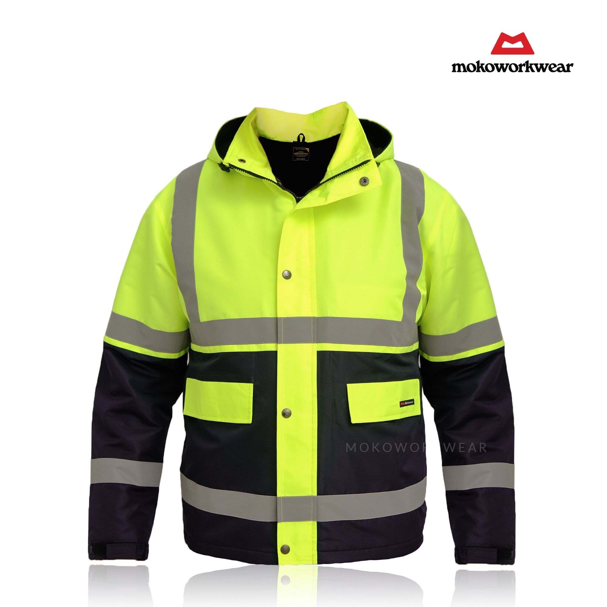 JAKET SAFETY MOKOWORKWEAR LIME NAVY / JAKET SAFETY / JAKET PROYEK ...