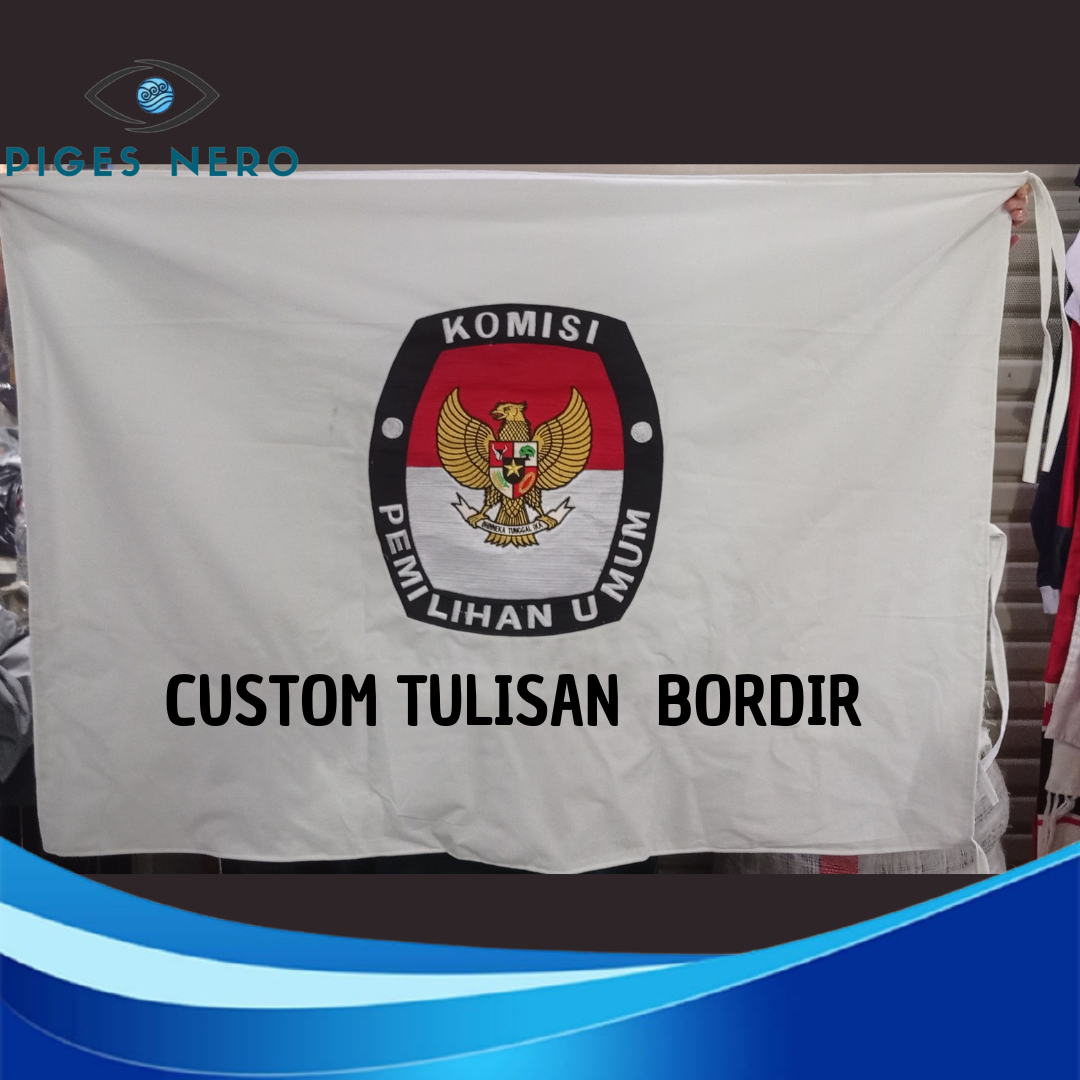 Bendera Ruangan / Pataka Logo KPU 90 x 135 cm - Bordir | Lazada Indonesia